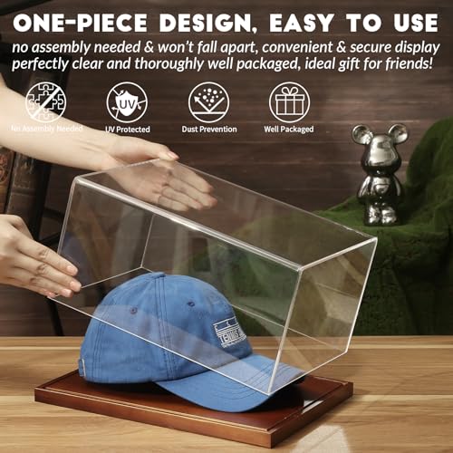 Snapklik.com : JupDec Hat Display Case, Clear Acrylic Signed Baseball ...