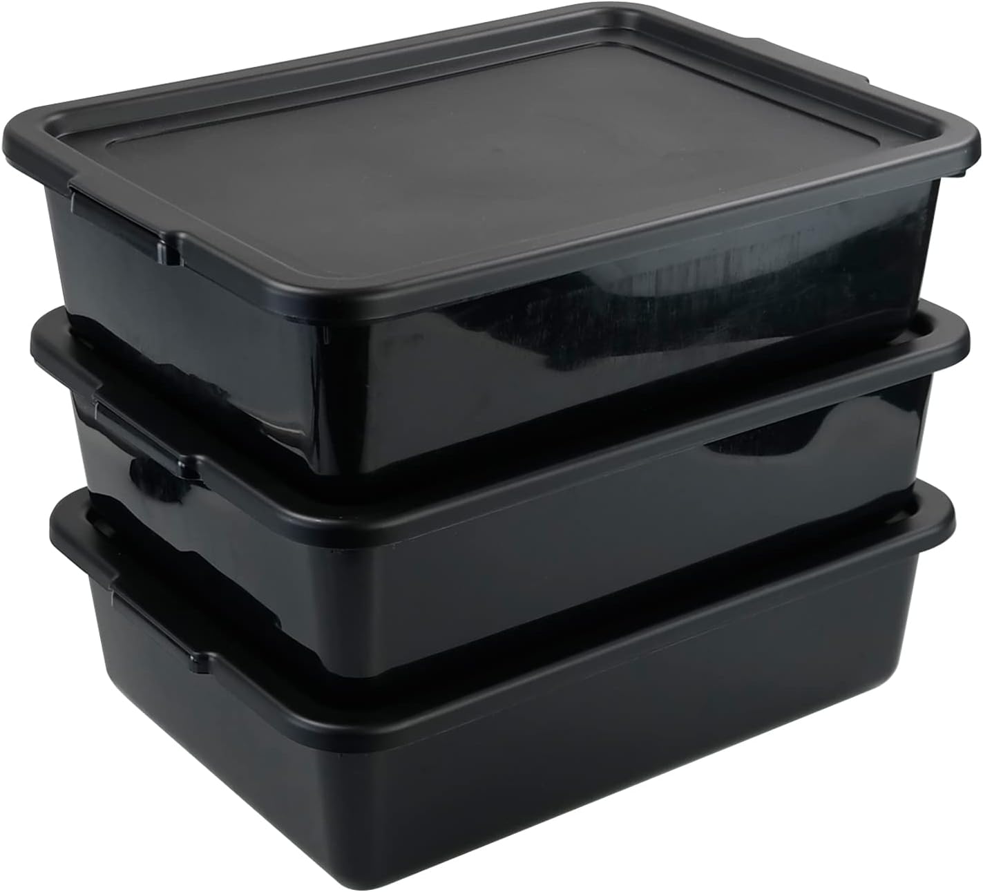 Amazon.com: Hommp 3-Pack Commercial Bus Box, 13 L Black Plastic Bus Tub ...
