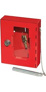Amazon.com: Red Emergency Key Box with Break Glass Hammer Key Storage ...