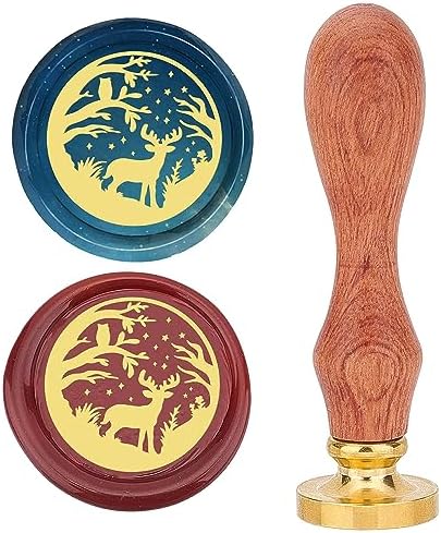Amazon.com: CRASPIRE Animal Wax Seal Stamp Deer 25mm Removable Brass ...