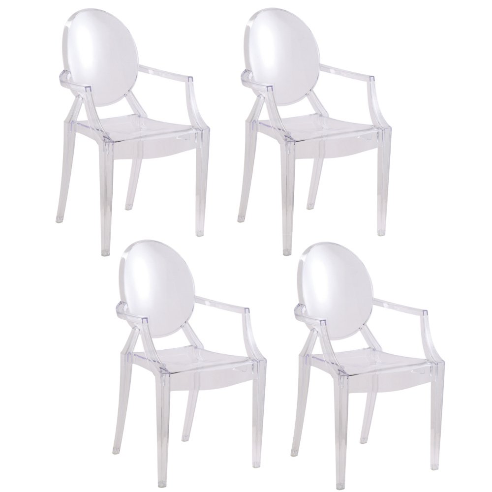 Louis Ghost Chair Iv Kartell Louis Ghost Stackable Armchair Crystal