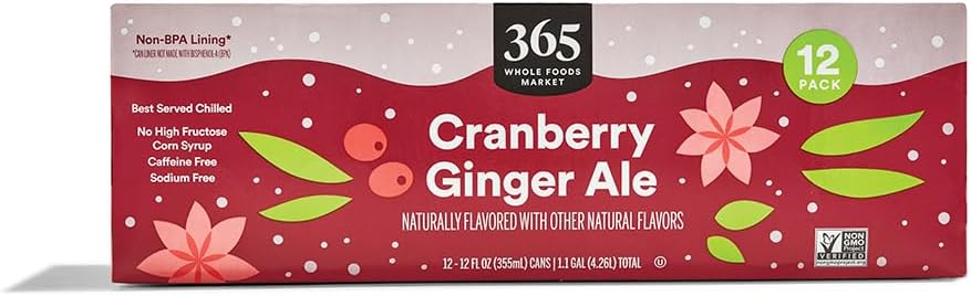 Amazon.com: 365 By Whole Foods Market, Soda Cranberry Ginger Ale 12 ...