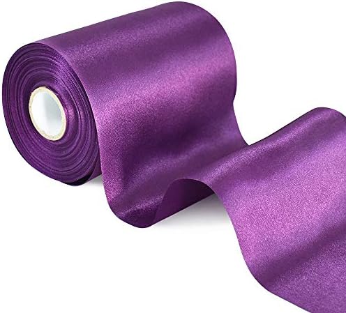 Amazon.com: GTYBOVA Purple Satin Ribbon 4 Inches x 25Yards Wide Solid ...