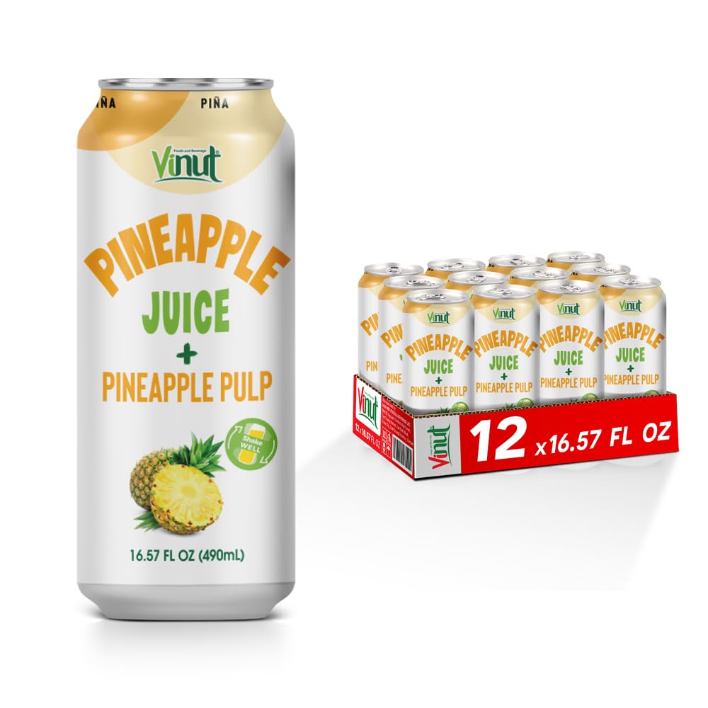 Amazon.com : Vinut Natural Pineapple Juice Drink with Pulp, (16.57 fl ...