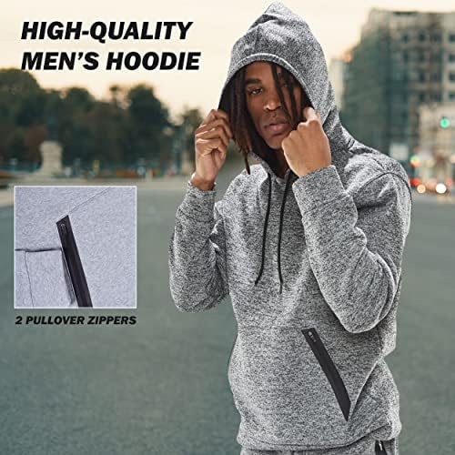 LEG3ND Hoodies for Men - 2 Pack Dry Fit Lightweight Fleece with Zipper ...
