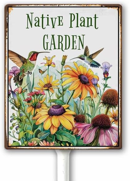 Amazon.com : Native Plant Garden Sign - Native Plant Sign - Wildlife ...