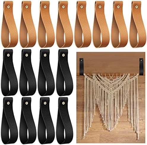 Amazon.com: 16 Pcs Artificial Leather Wall Hooks 1 x 4.7 Inches Wall ...