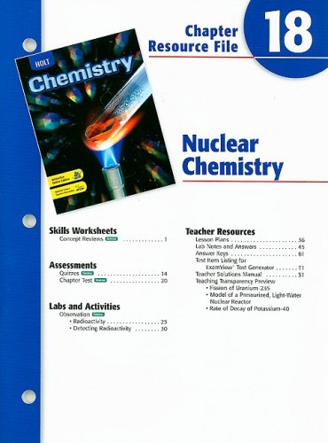 Amazon.com: Holt Chemistry Chapter 18 Resource File: Nuclear Chemistry ...
