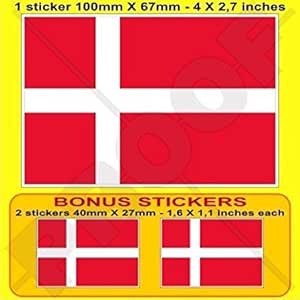 Amazon.com: DENMARK Danish Flag Danmark 4" (100mm) Vinyl Bumper Sticker ...