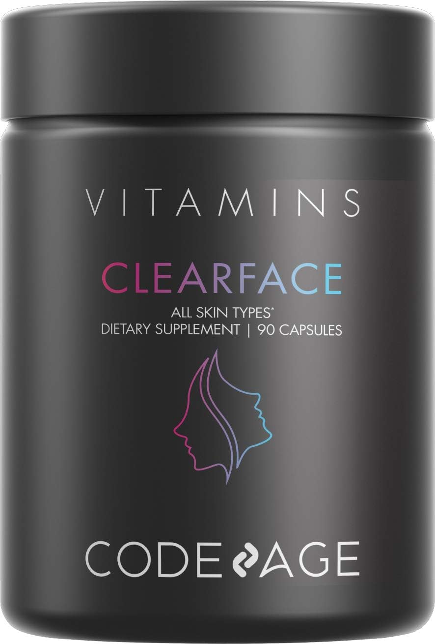 Amazon.com: Codeage Clearface Pantothenic Acid, Niacin Supplement, Vitamins A, C, D3, E ...