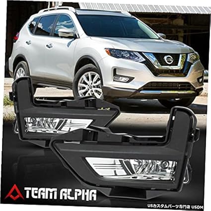 Amazon | はめあい2017-2018日産ローグ[クリア]フォグライトランプワット/スイッチ+ハーネス+ブ | フォグランプ | 車＆バイク