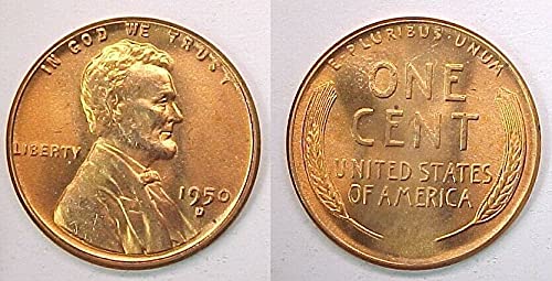1950-D - CHOICE UNCIRCULATED RED - LINCOLN WHEAT CENT at Amazon's ...