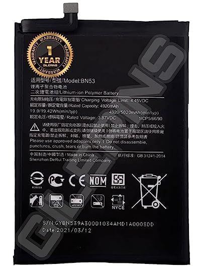 Original (BN52/BN53) Battery for Redmi mi Note 9 pro Battery with 1 ...