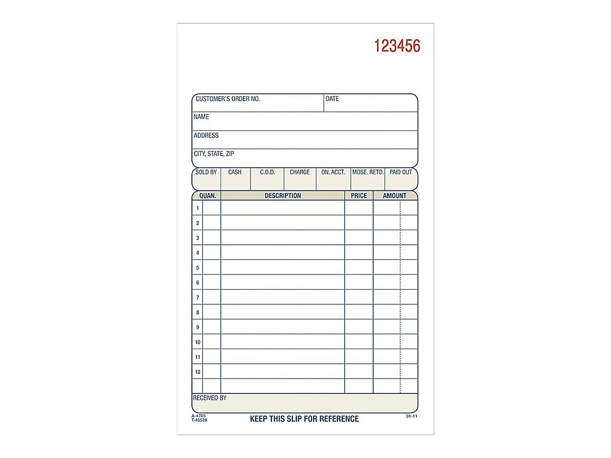 Amazon.com : Adams 3-Part Sales Book, 12 Lines, Three-Part Carbonless ...