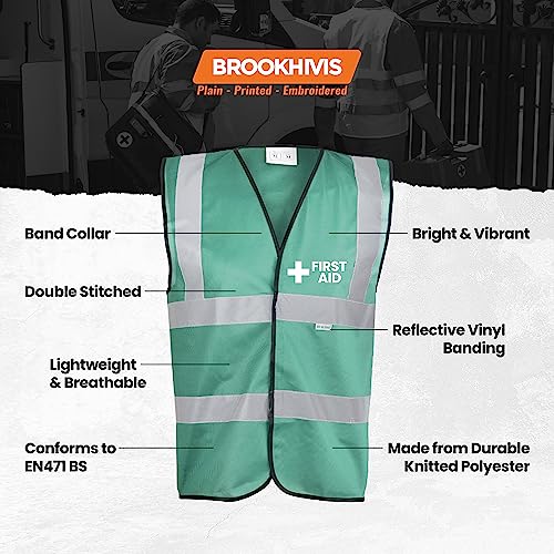 First Aid Green Hi Vis Viz Safety Vest Waistcoat, Reflective High ...