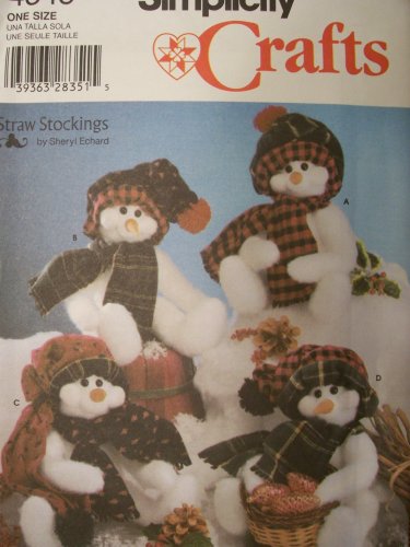 Simplicity Pattern 4845 Straw Stockings By Sherly Echard 16" Snowmen ...