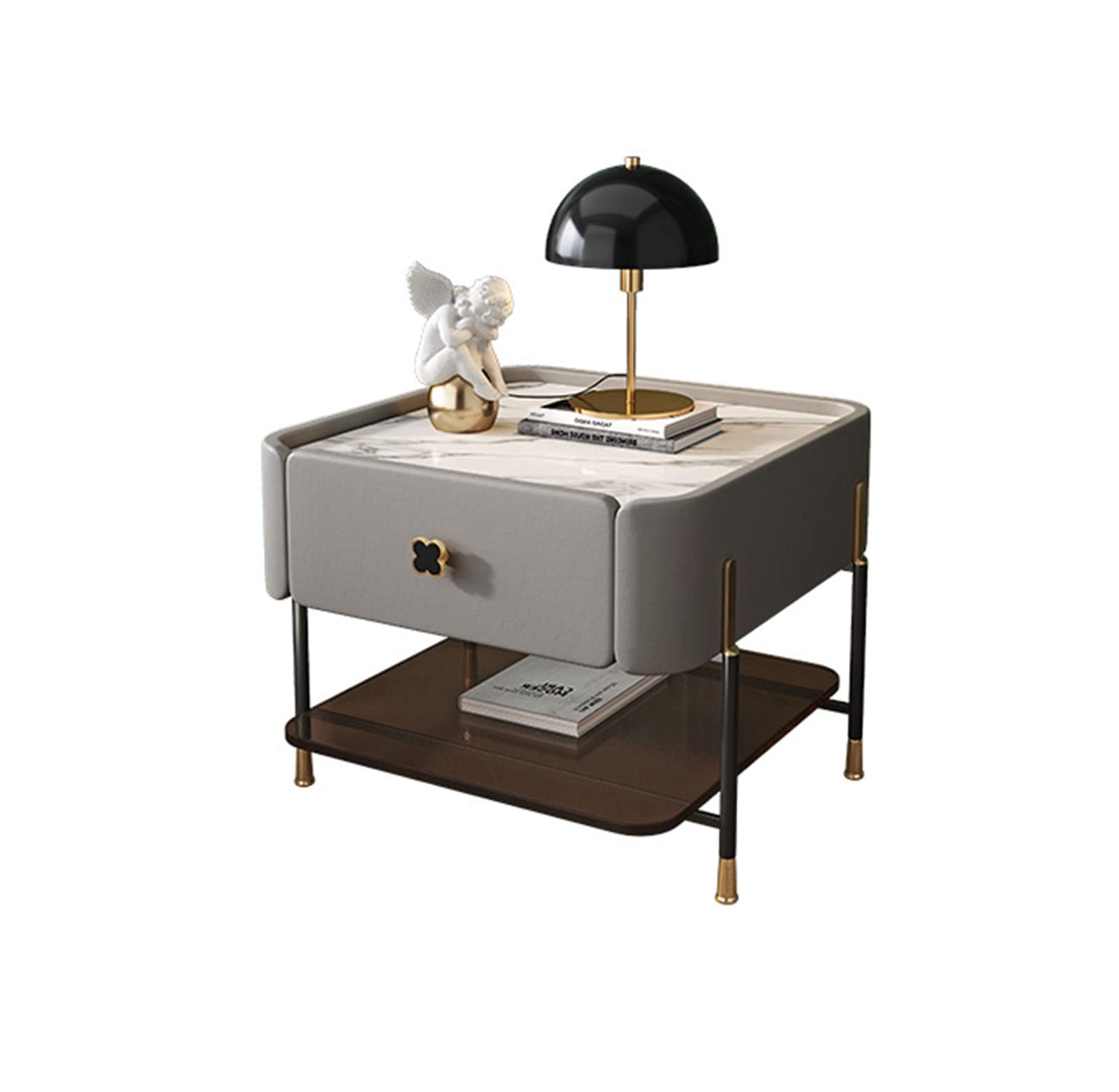 Amazon.com: Intelligent Rock Board Bedside Table, Leather Light Luxury ...