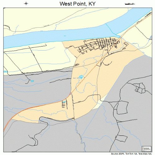 Large Street & Road Map of West Point, Kentucky KY - Printed poster ...