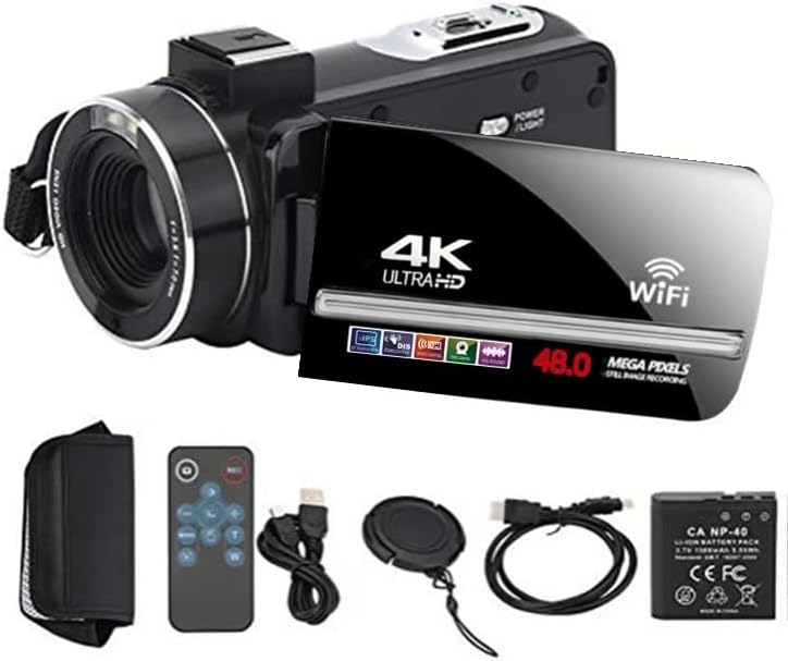 Amazon | ビデオカメラ 8K HDMI出力WIFI機能6400万画素18倍デジタルズームYouTubeカメラ 3インチタッチモニター IRナイトビジョン機能vloggingカメラ2 ...