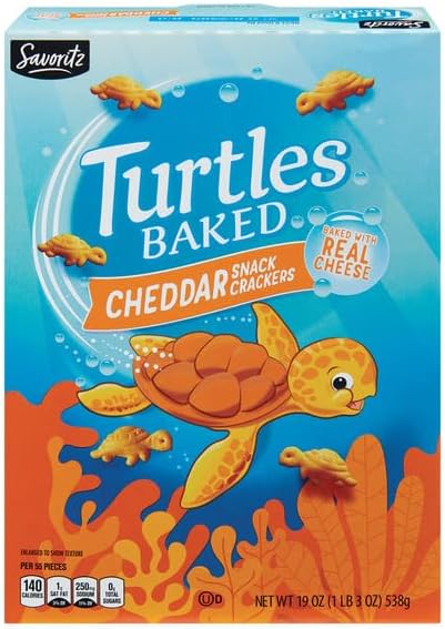 Amazon.com: Savoritz Turtle Baked Snack Crackers Extra Cheddar - 19 oz ...