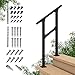 CHR 2 Steps Outdoor Handrails for Outdoor Steps, Black Wrought Iron ...