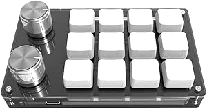 Amazon.co.jp: ASDFS 12 Keys + 2 Knobs Custom Keypad, 12 Keys OSU Gaming, Mini One Hand ...