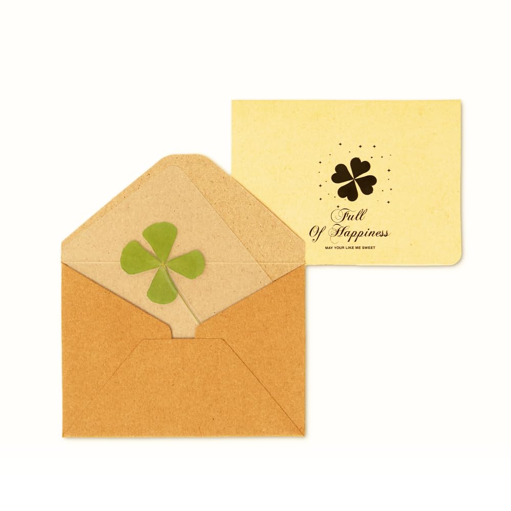 Amazon.com: ANH3KT Real Four Leaf Clover Bookmark, Elegant 4 Leaf ...
