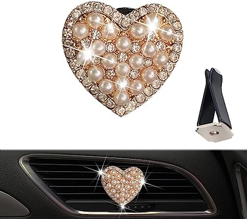 Amazon.com: GSHLLO 2 Pcs Heart Car Air Vent Clips Bling Rhinestone Car ...