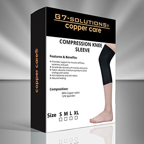 Knee Brace With Graduated Compression. 88% Copper Nylon Infused Knee ...