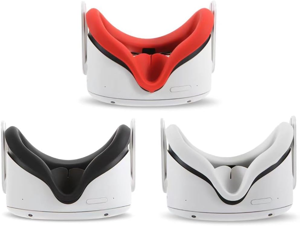 Amazon.com: 3Pcs Set VR Silicone Face Covers for Meta/Oculus Quest 2 ...