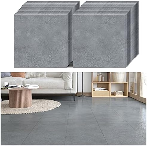 VEELIKE Grey Vinyl Flooring Self Adhesive Floor Tiles Bathroom ...