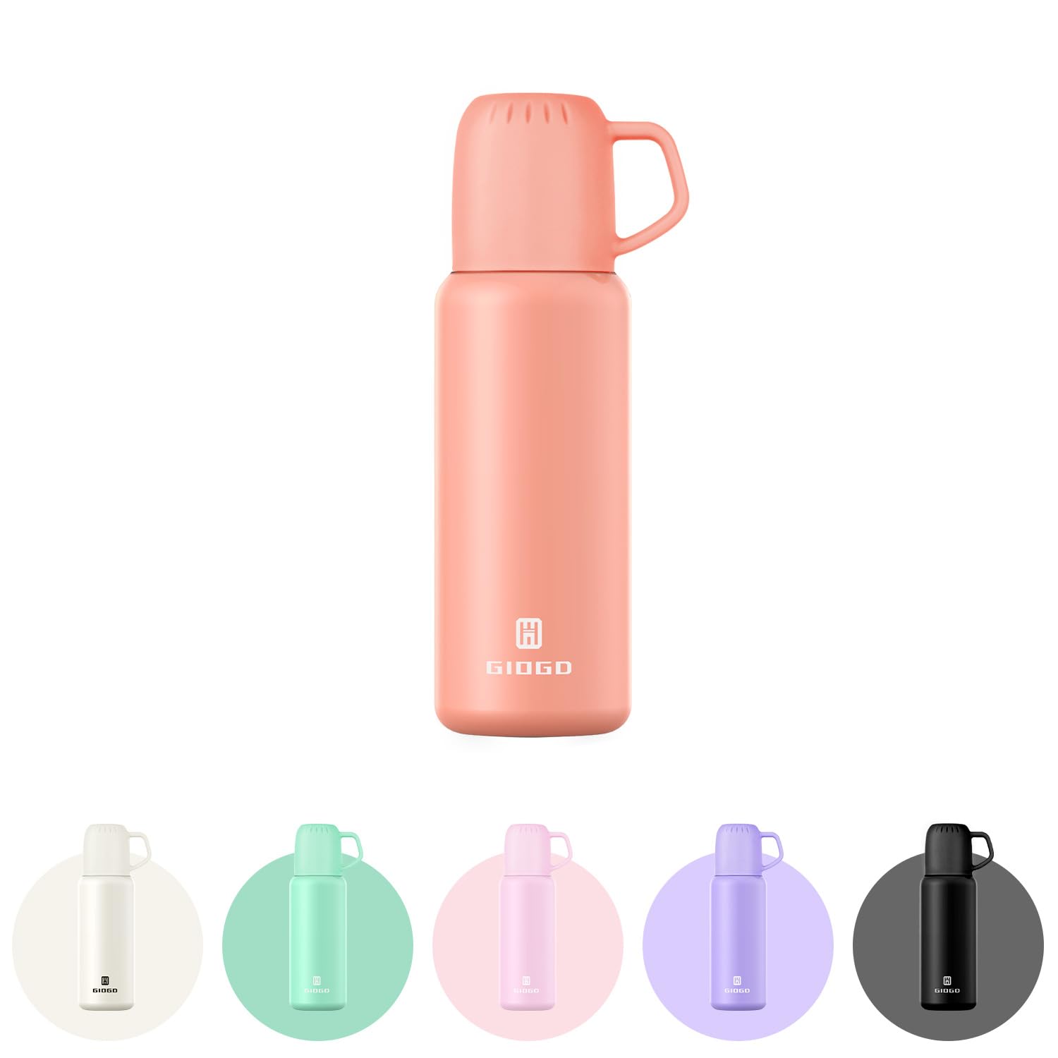 Thermal Flask with Cup 538ml/18.6oz Flask for Hot Drink, Vacuum ...