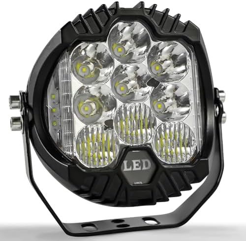 Amazon.com: VI9000 LED Pod Lights 5 inch Round LED Offroad Lights Amber ...