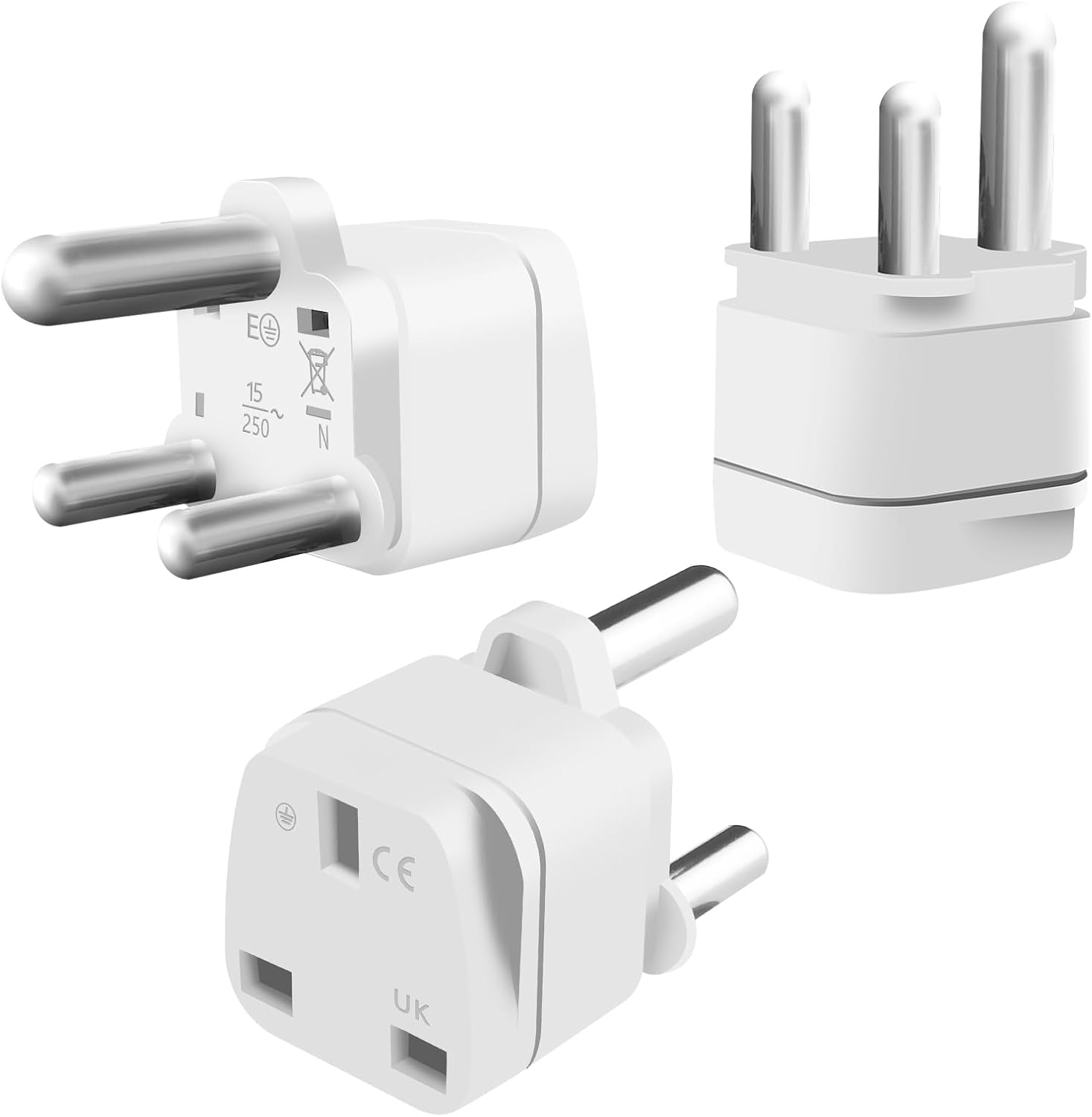 South Africa Plug Adapter, 3 Pack UK to South Africa Plug Adapter ...