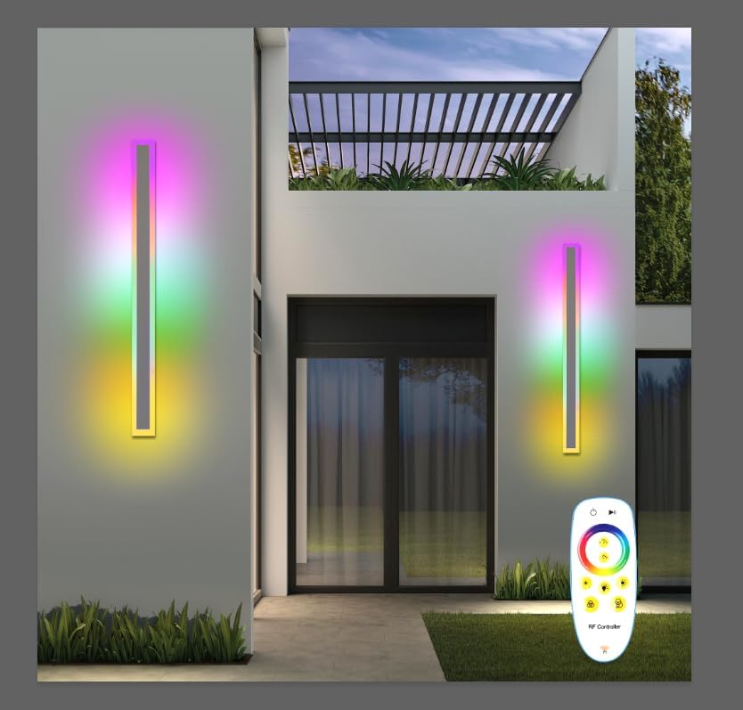 Snapklik.com : 2Pack 40inch Outdoor RGB Long Wall Lights, 30W Dimmable ...