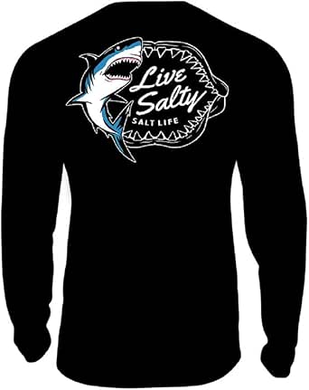 Amazon.com: Salt Life Boys' Shark Bite Long Sleeve Stretch Fit ...