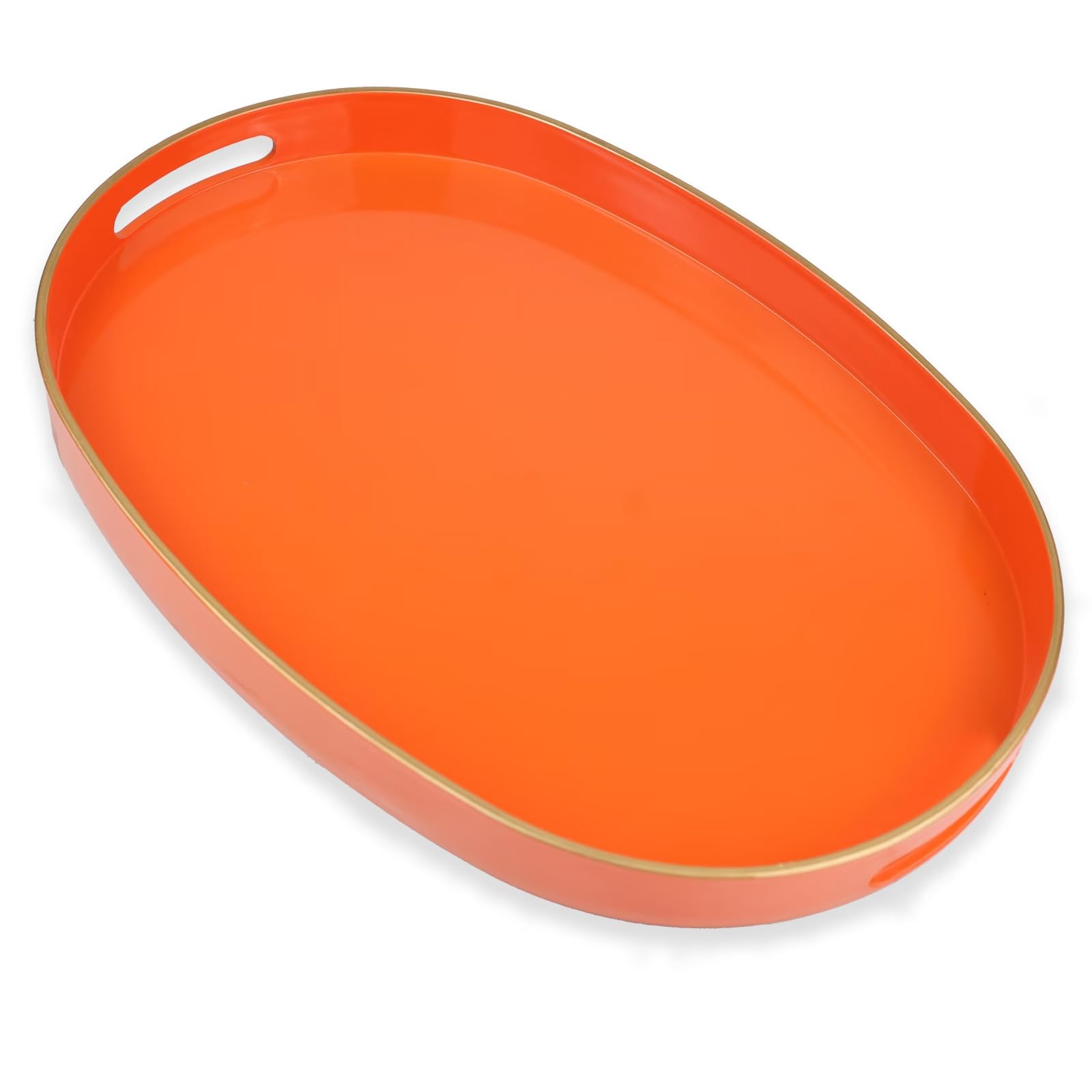 Amazon.com: Omuriko Orange Oval Decorative Tray with Handles, Versatile ...