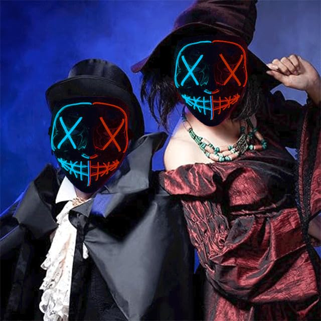 REPARO Unisex Halloween Masks, Led Purge Masks scary light Up Masks ...