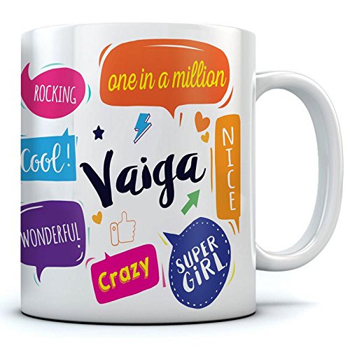 Buy Vaiga Name Printed Ceramic Coffee Mug 350 ml Best Gift for ...