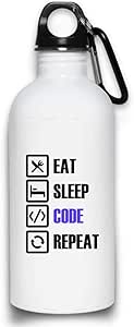 Amazon.com: Eat Sleep Code Repeat funny Programmer Coding Water Bottle ...