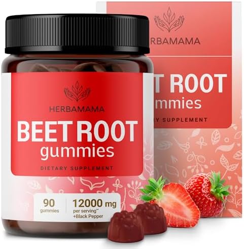 Amazon.com: HERBAMAMA Beet Root Gummies - 12000mg Red Beets with Black ...