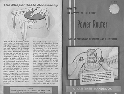 1969 Craftsman 1969 The Power Router (Catalog# 9-2948) Instructions ...