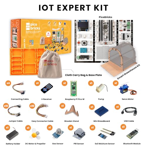 PicoBricks Raspberry Pi Pico W Starter Kit with 12 Detachable Sensors ...
