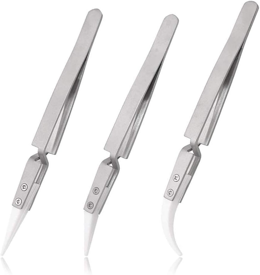 Amazon.com: Mesee 3 Pieces Ceramic Tweezer Kit, Precision Reverse ...