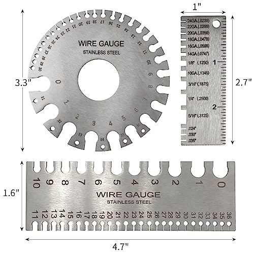 Snapklik.com : Socpuro 3Pcs Stainless Steel Thickness Wire Gauge