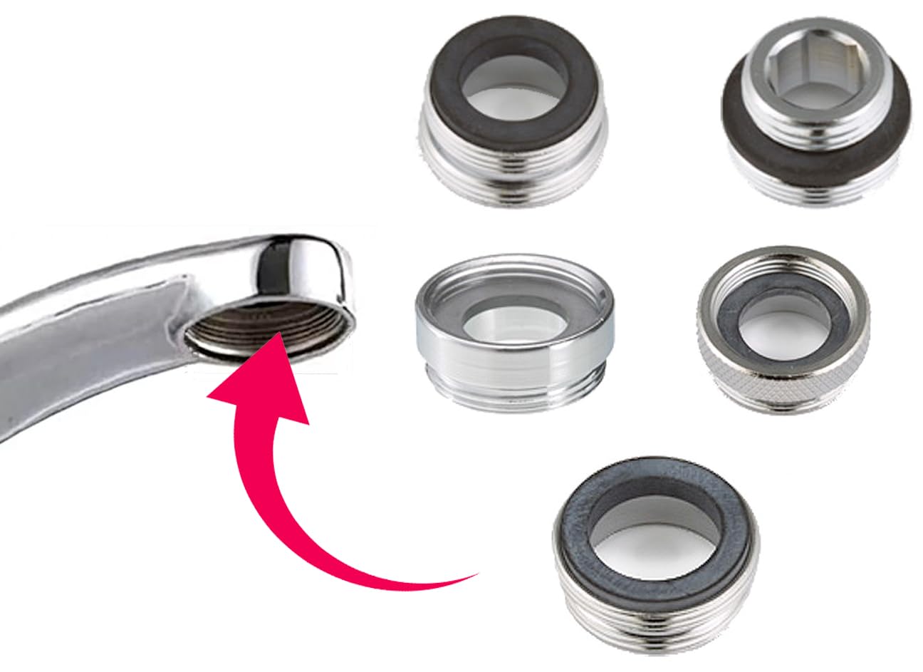 Faucet Adapter Kit Converts Female or Male Threads Chrome Plated Brass ...