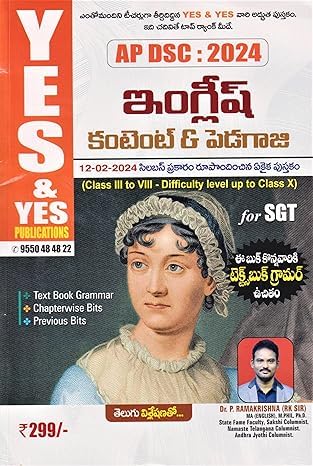 AP DSC 2024 English Content & Pedagogy for SGT (Telugu Medium) : Dr. P. Ramakrishna: Amazon.in ...