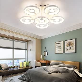 Buy CITRA 6 Light Dual Round White Body LED Chandelier Lamp - Warm ...