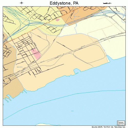 Amazon.com : Large Street & Road Map of Eddystone, Pennsylvania PA ...