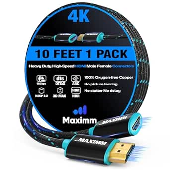 HDMI Extender Cord 10FT, 4K HDMI Extension Cable with HDMI Male to ...